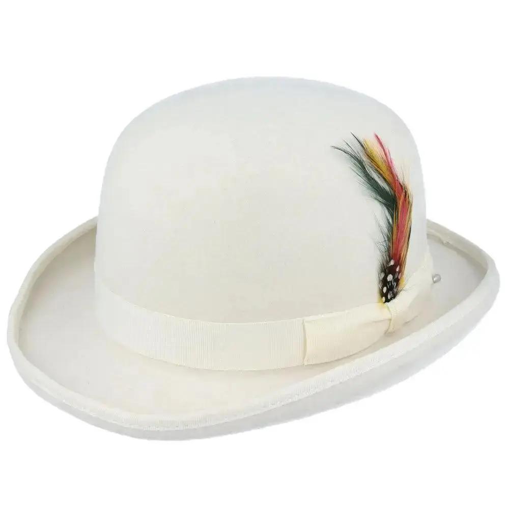 Wool Felt English Bowler Derby Hat Satin Lined