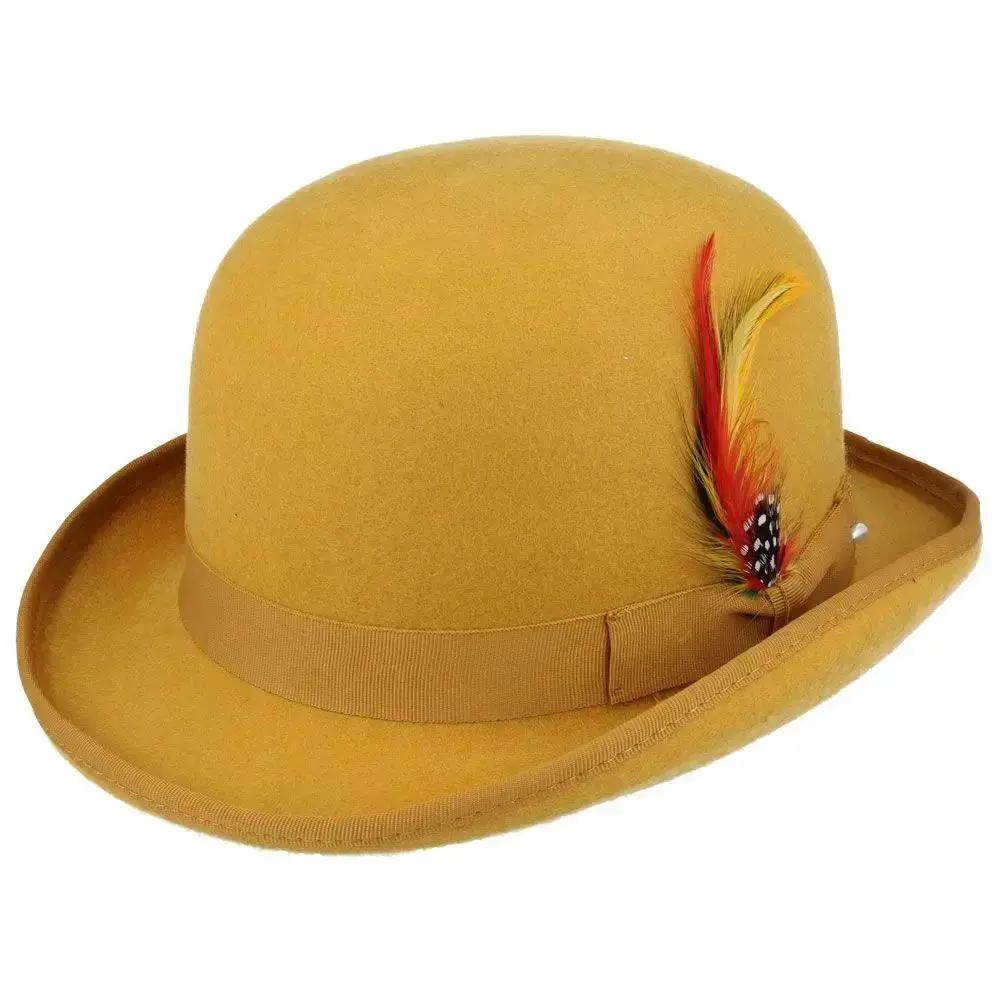 Wool Felt English Bowler Derby Hat Satin Lined